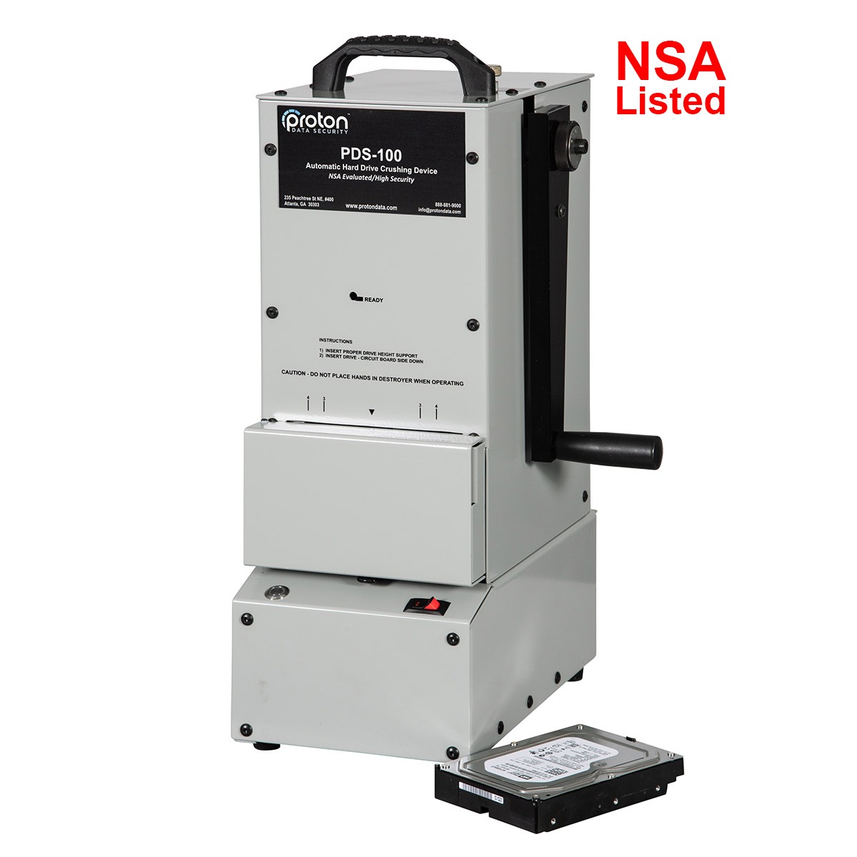 PDS-100 Hard Drive Crusher: Hard Drive Destruction With Ease