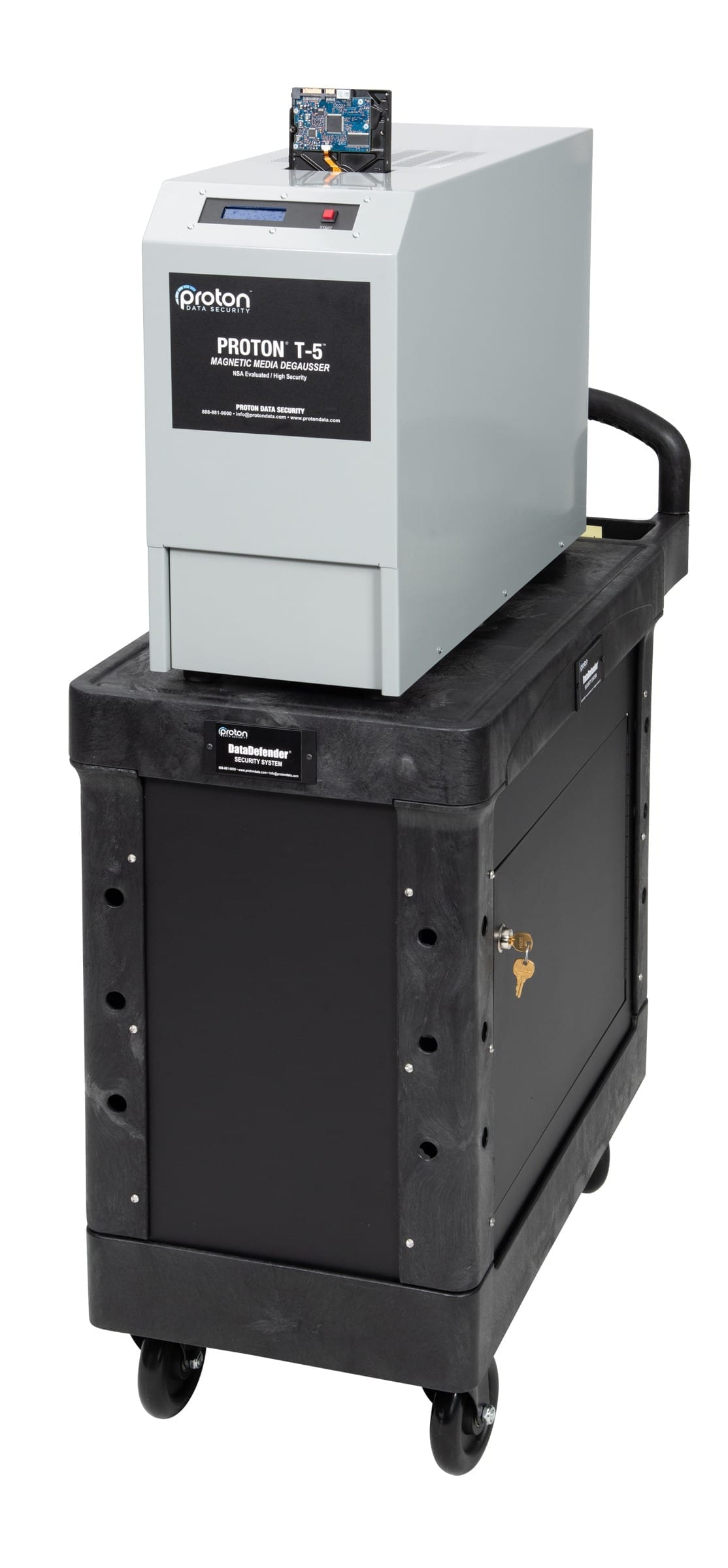 The Proton Data Defender Mobile Security Cart. Designed for Effeciency.