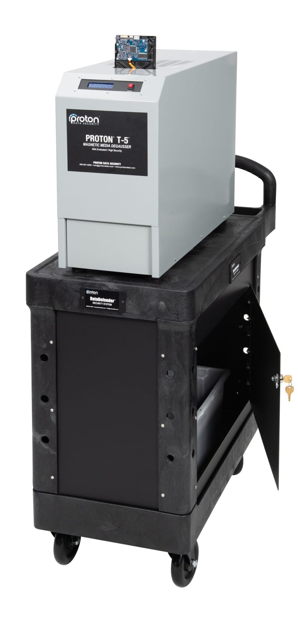 The Proton Data Defender Mobile Security Cart. Designed for Effeciency.